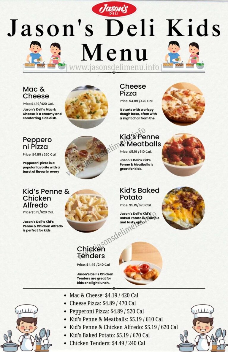 Jason's Deli Kids Menu [ Updated July 2025 ]